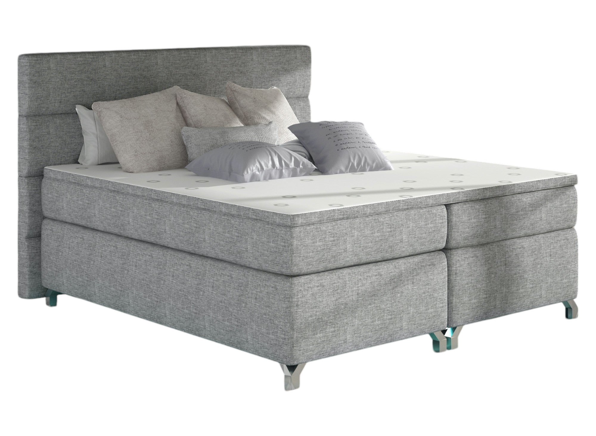 Lit boxspring 180x200 tissu gris clair Mador | Leroy Merlin
