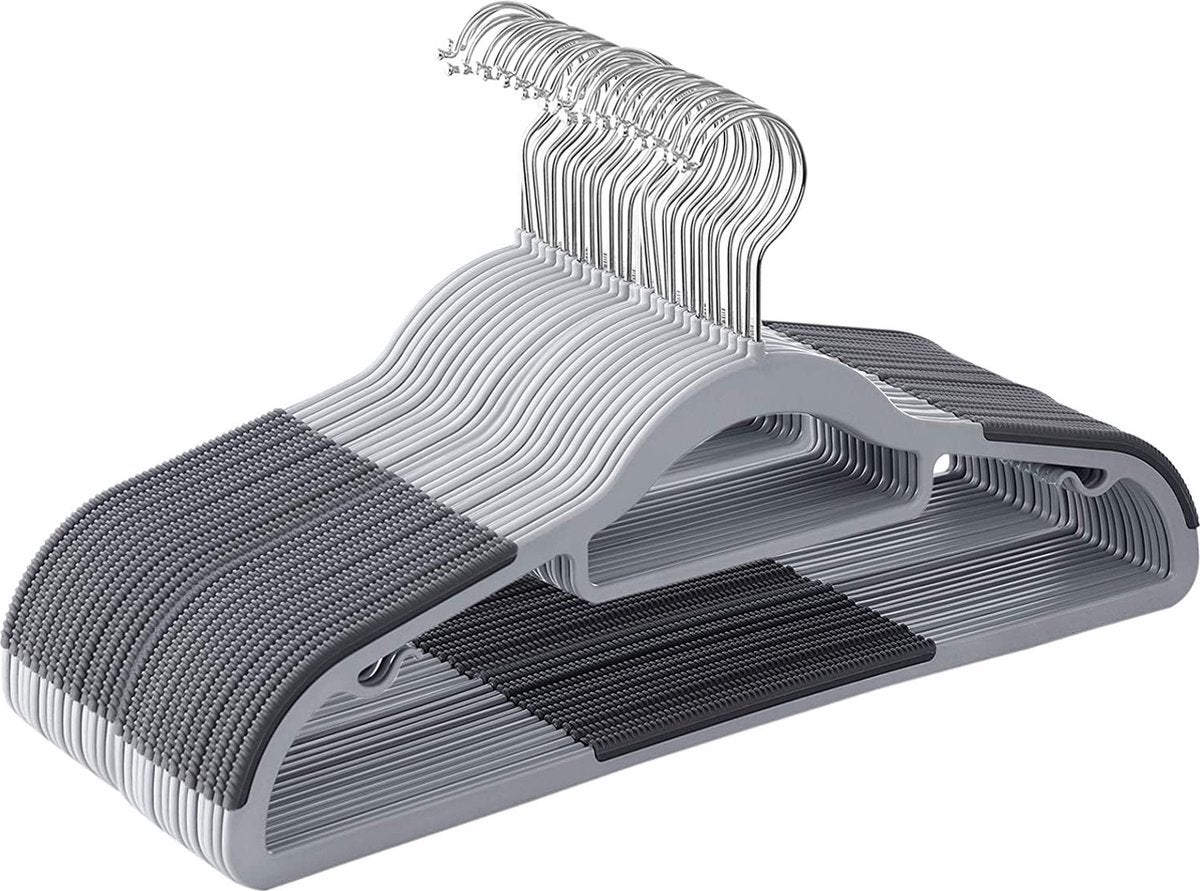20 Cintres en plastique avec design antidérapant, cintres à faible ...
