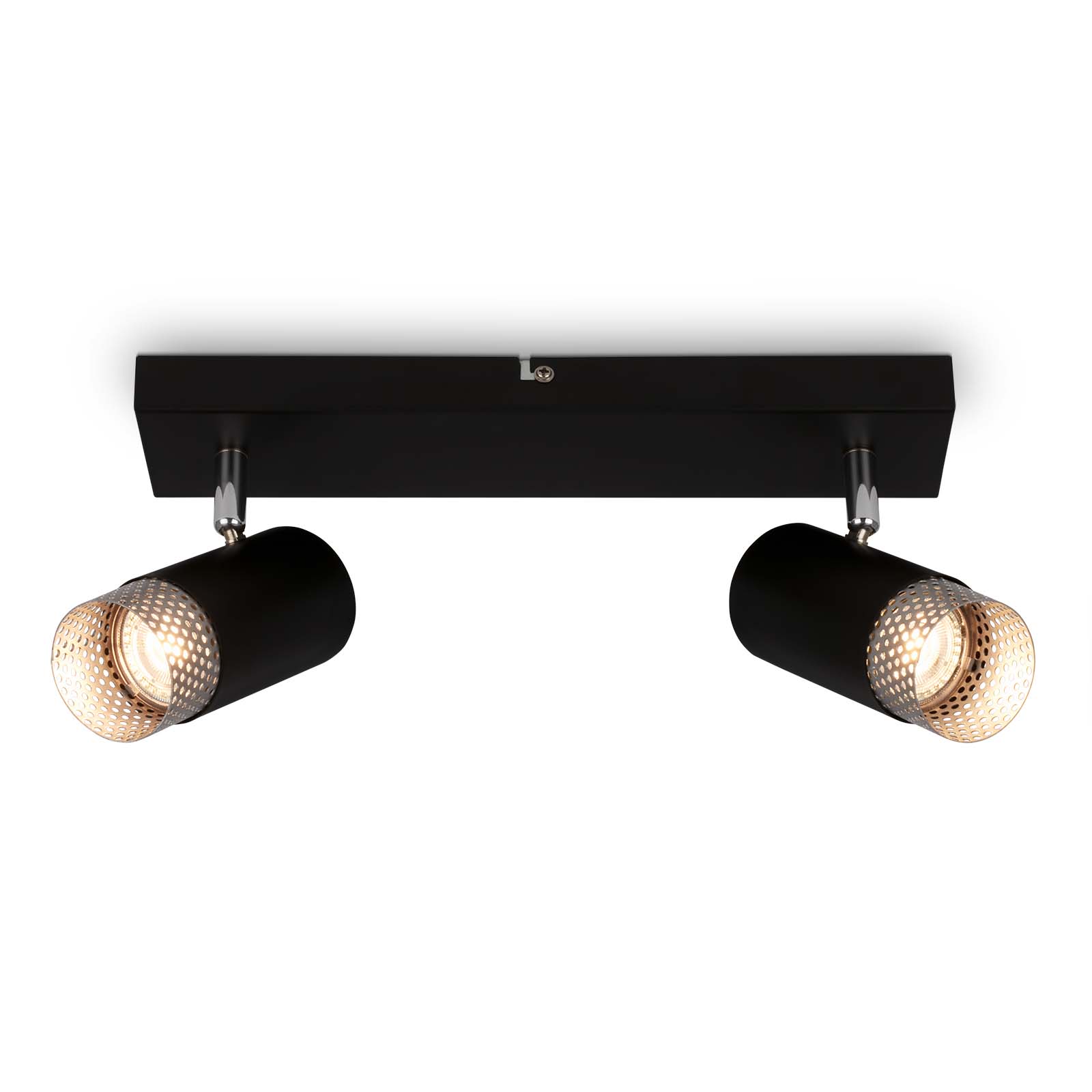 Spot, noir-chrome mat, sans 2xGU10/max.9W | Leroy Merlin