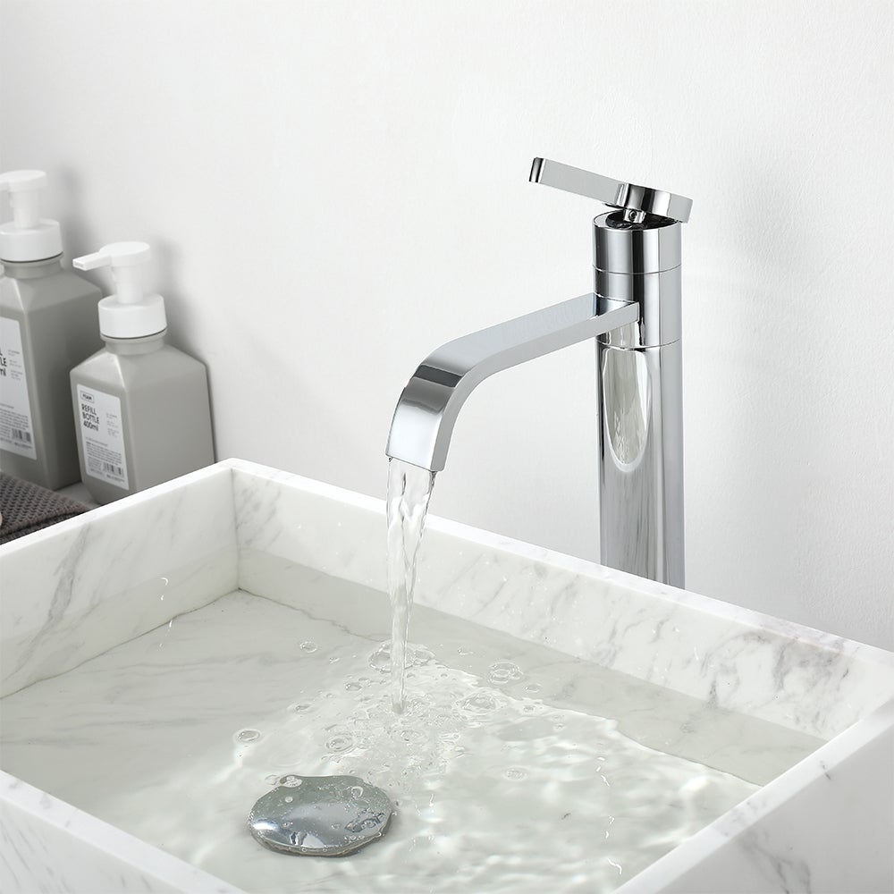 Mitigeur de Lavabo Cascade Robinet Salle de Bain Haut Bec Pivotant 360 ...