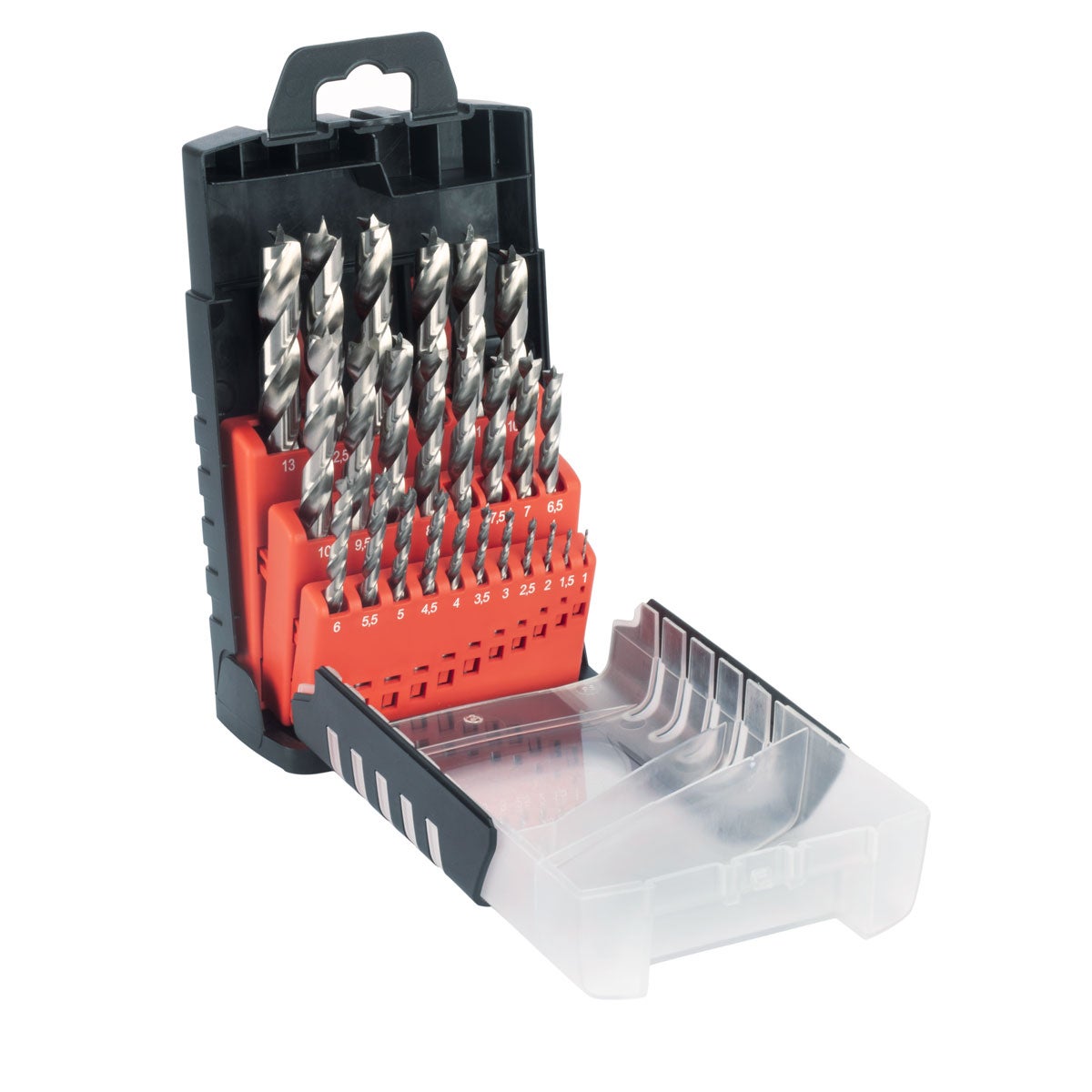 STAHLWERK HSS Mèches hélicoïdales à bois, jeu de 25 1-13 mm DIN 338 ...