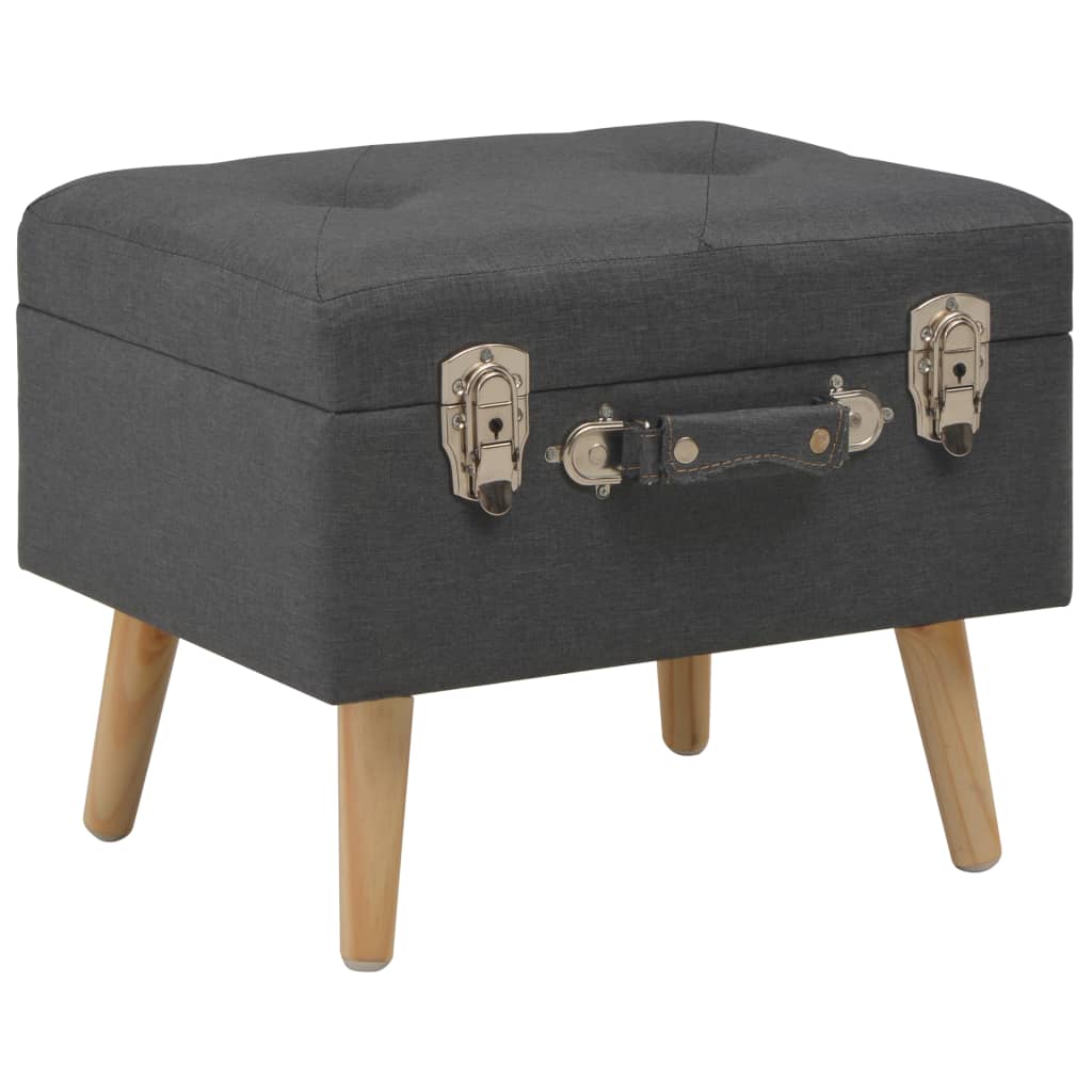 Tabouret de rangement 40 cm Gris foncé Tissu | Leroy Merlin