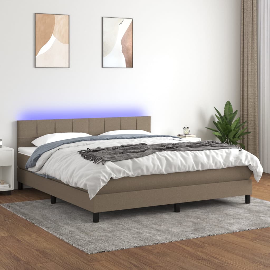 Lit double | Lit adulte | Sommier à lattes de lit avec matelas et LED ...