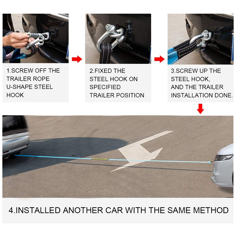 Câble de remorquage de récupération de route de corde de remorquage de ...