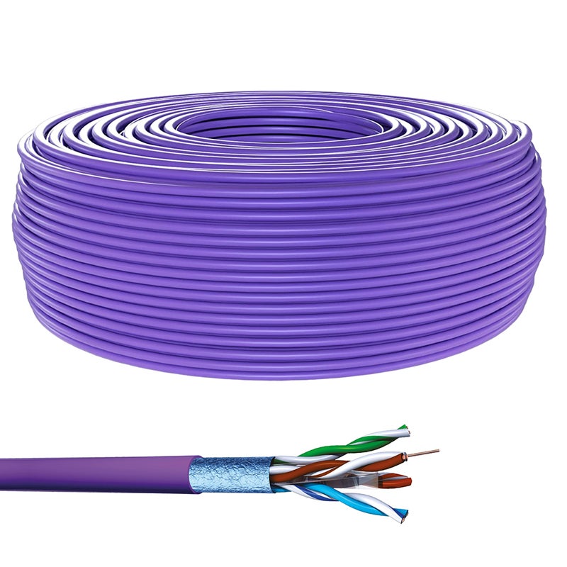 CONECTICPLUS Bobine de câble Ethernet RJ45 Cat6 monobrin blindé violet ...