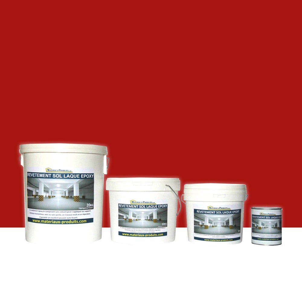 Peinture laque époxy sol et mur Kit de 2,5 Kg Rouge Brique RAL 3013 ...