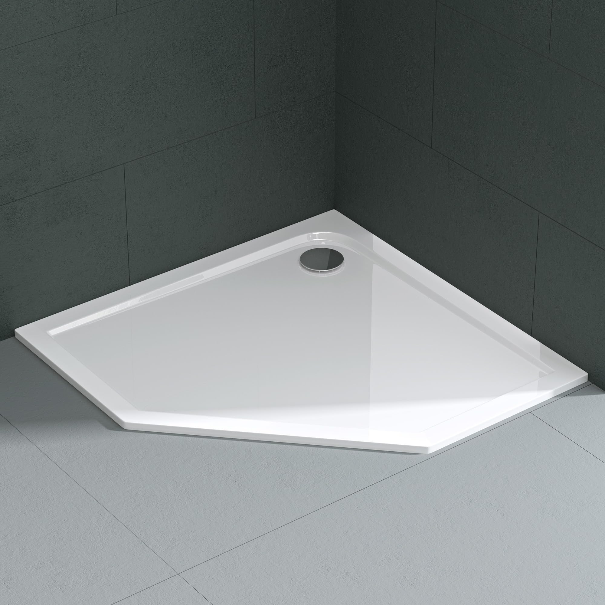 Mai & Mai Receveur de Douche Plat Bac à Douche 80x80x4cm en Acrylique ...