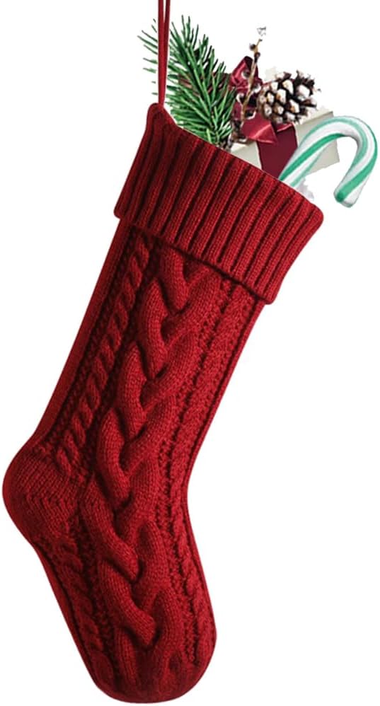 Grande chaussette de Noël tricotée, rouge, 46 cm, 1 pièce | Leroy Merlin