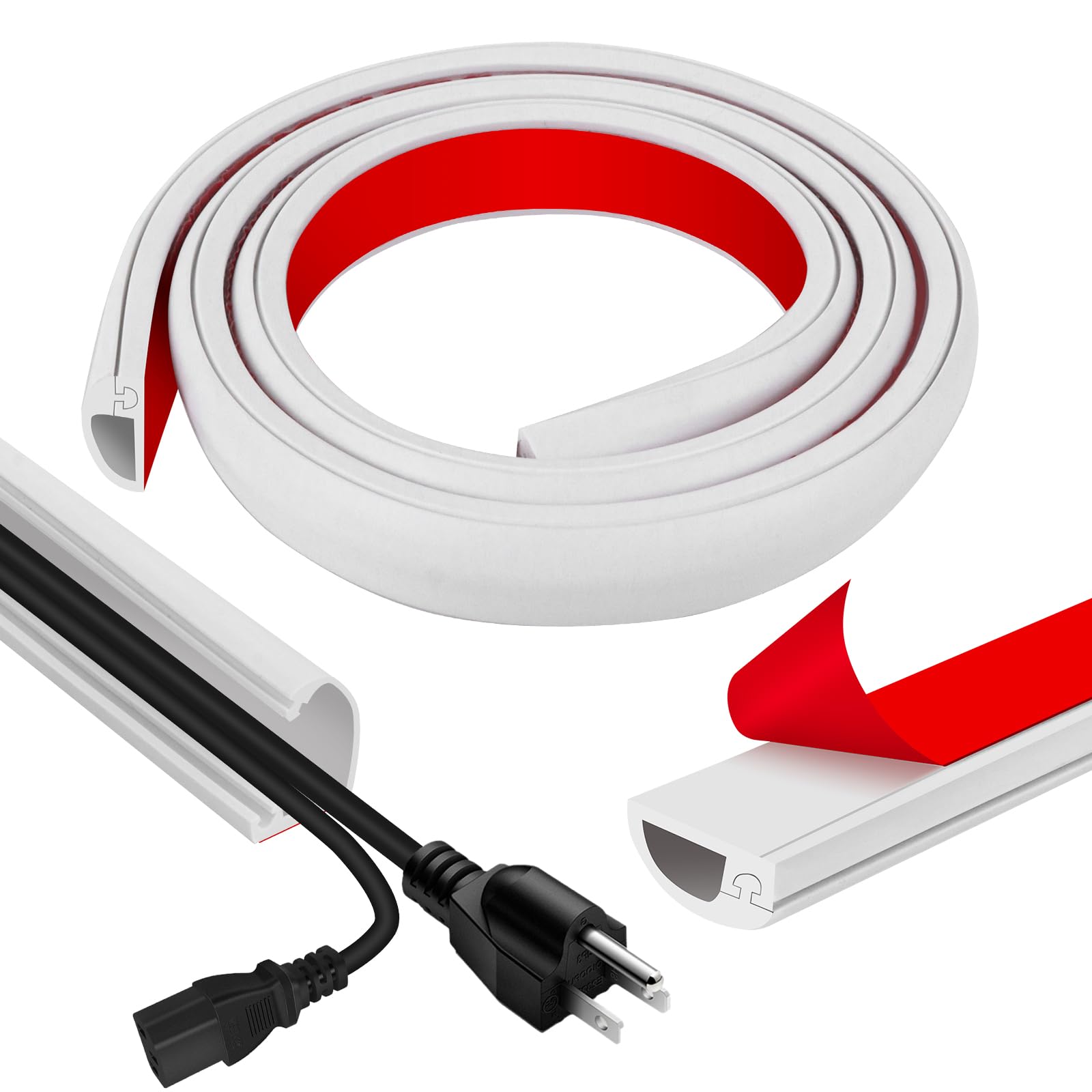 Câble flexible autocollant 1 m 7 x 14 mm pour sols, plafonds, murs ...