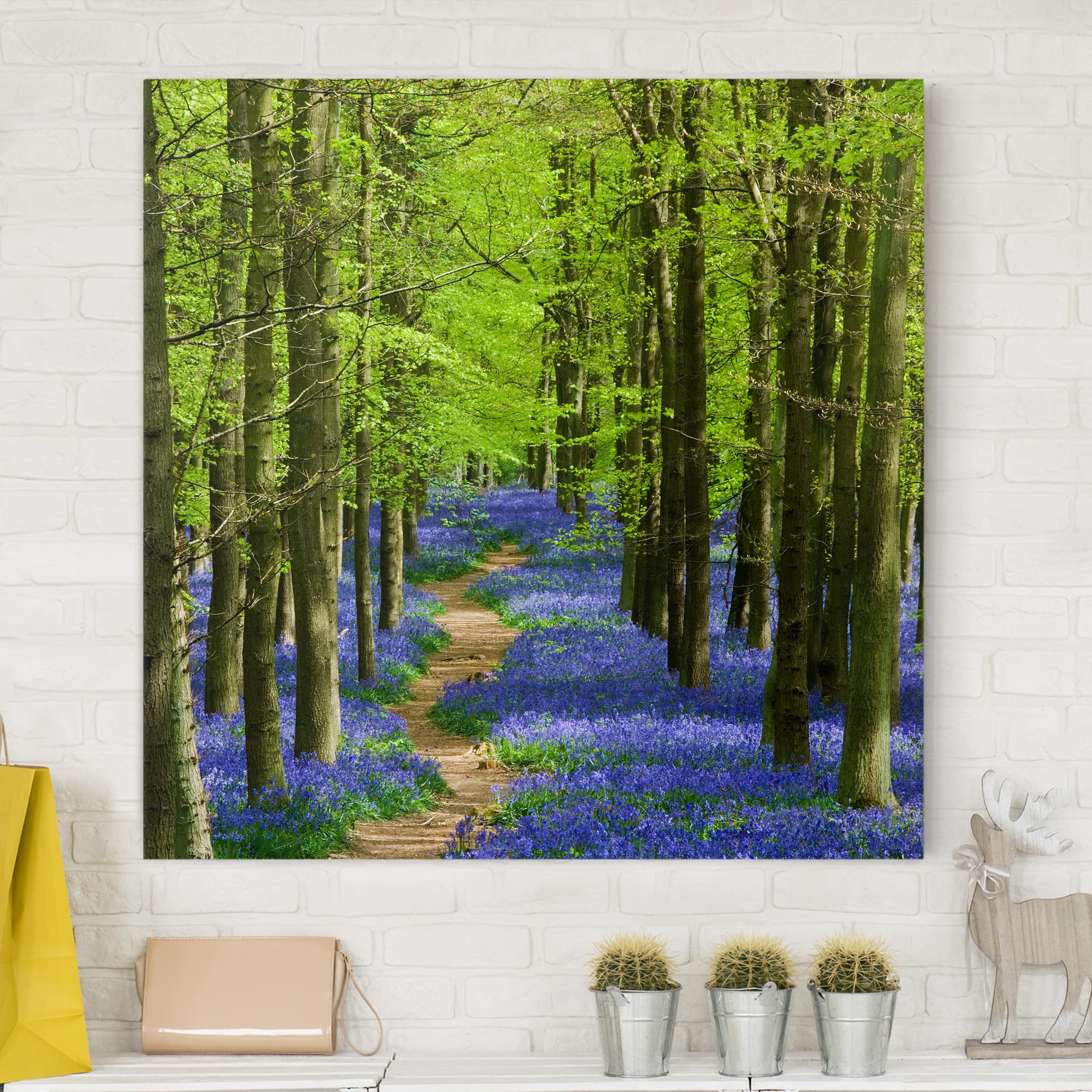 Impression sur toile tableau sur toile châssis vert paysage forêt ...
