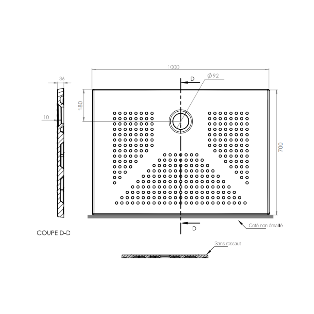 PLATEAU DE DOUCHE 70X100 EN CÉRAMIQUE NOIRE | DELFINO | Leroy Merlin