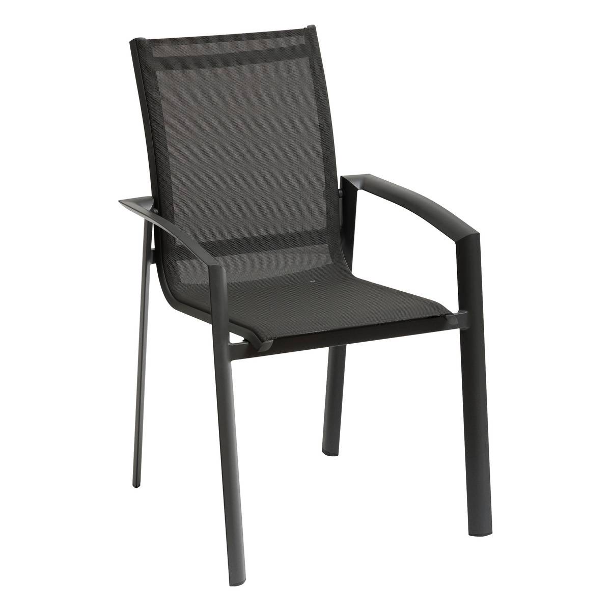Fauteuil de jardin empilable Axant Anthracite & Graphite - Hespéride ...