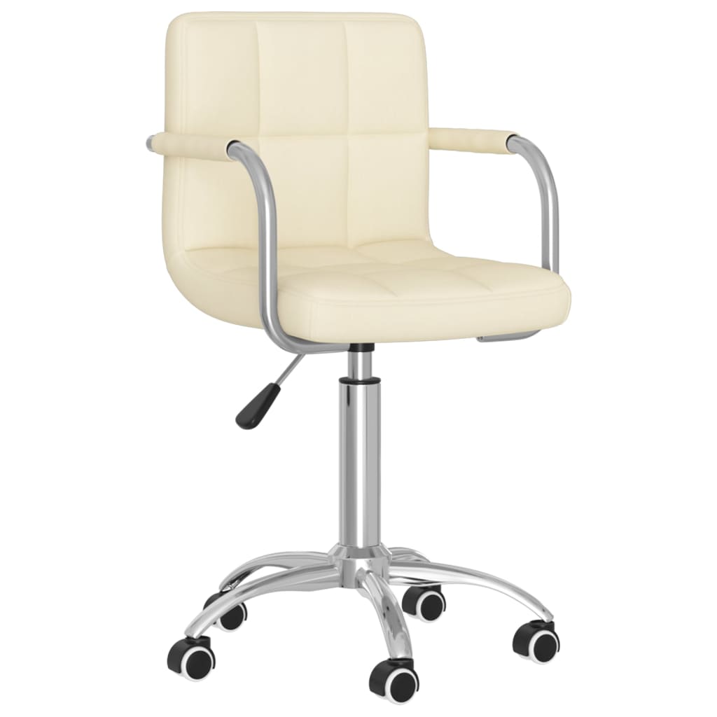 Silla de comedor giratoria de tela color crema | Leroy Merlin