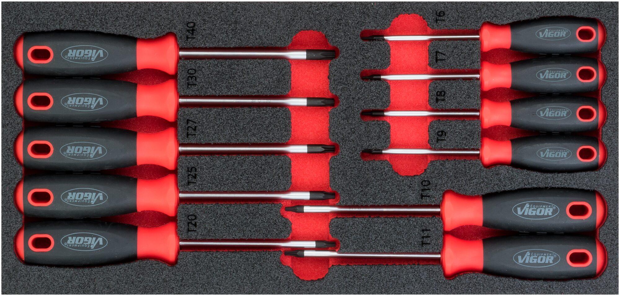 VIGOR T screwdriver set ∙ V4991 ∙ Profilo interno TORX® ∙ T6 – T40 ∙ ...