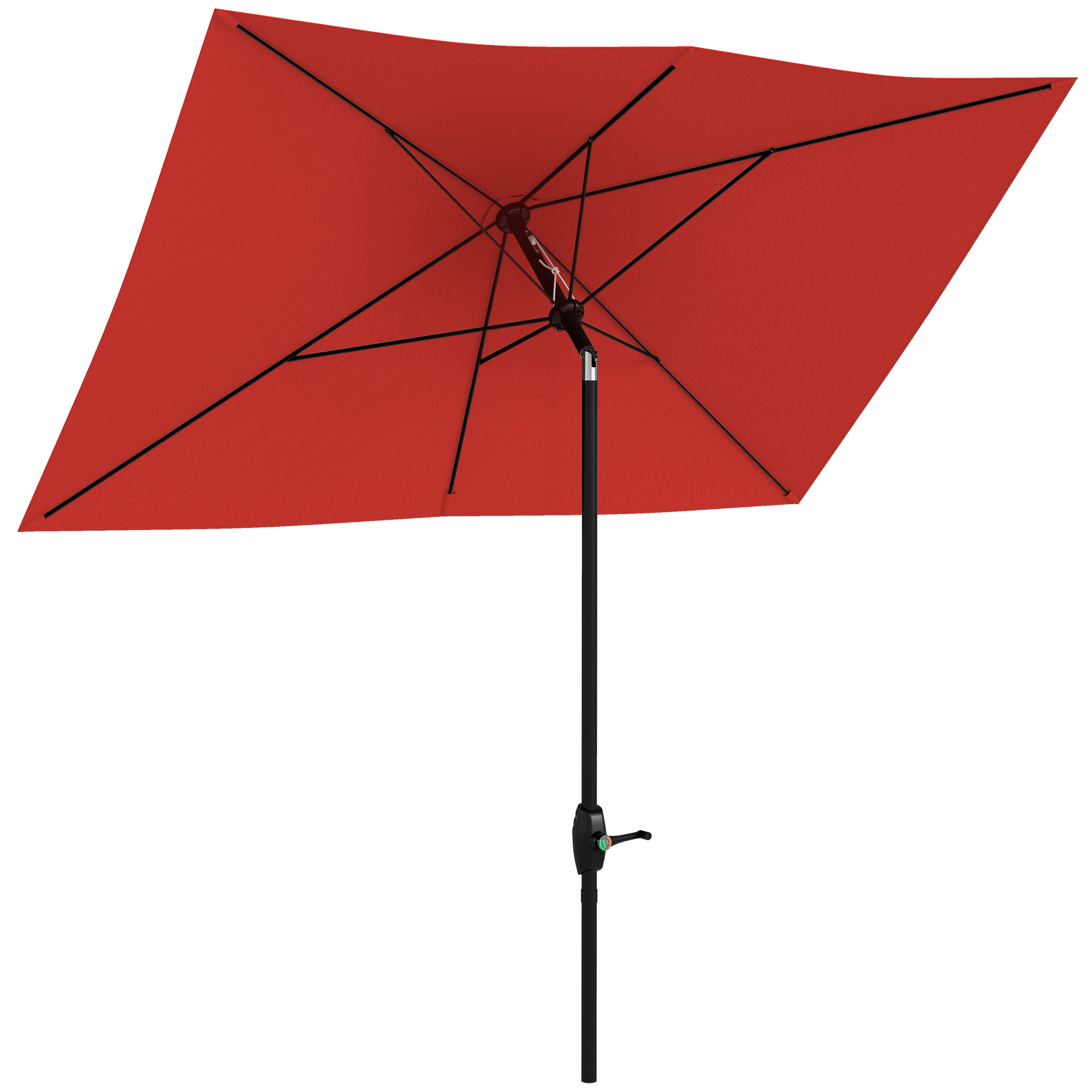 Parasol rectangulaire inclinable 2 x 3 m avec manivelle, toile ...