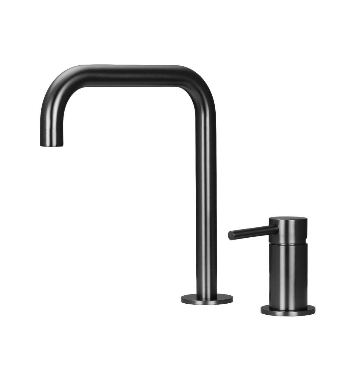 Pure.Sink Luxion Robinet de cuisine à 2 trous en bronze avec bec en U ...