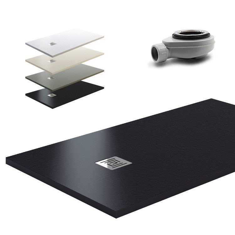 Piatto doccia con texture ardesia C3 ARDESIA 120x75 GRAFITE | Leroy Merlin