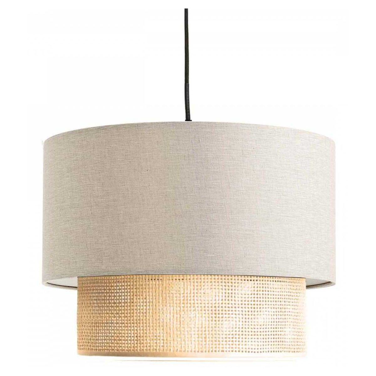 Suspension en tissu effet lin Nature crème Hanah Home | Leroy Merlin