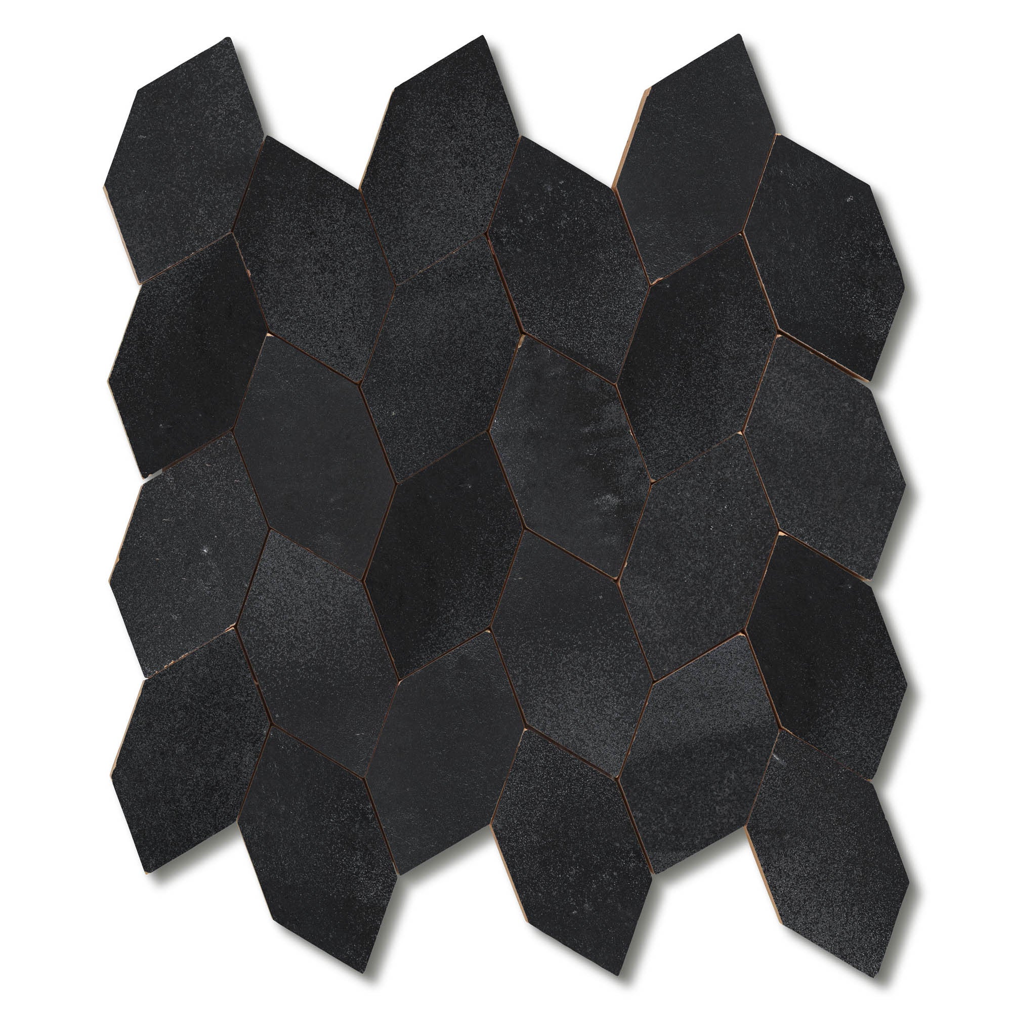 Carrelage Zellige Marocain Noir Métal Navette 4,9x10 cm (vendu par 1 m² ...