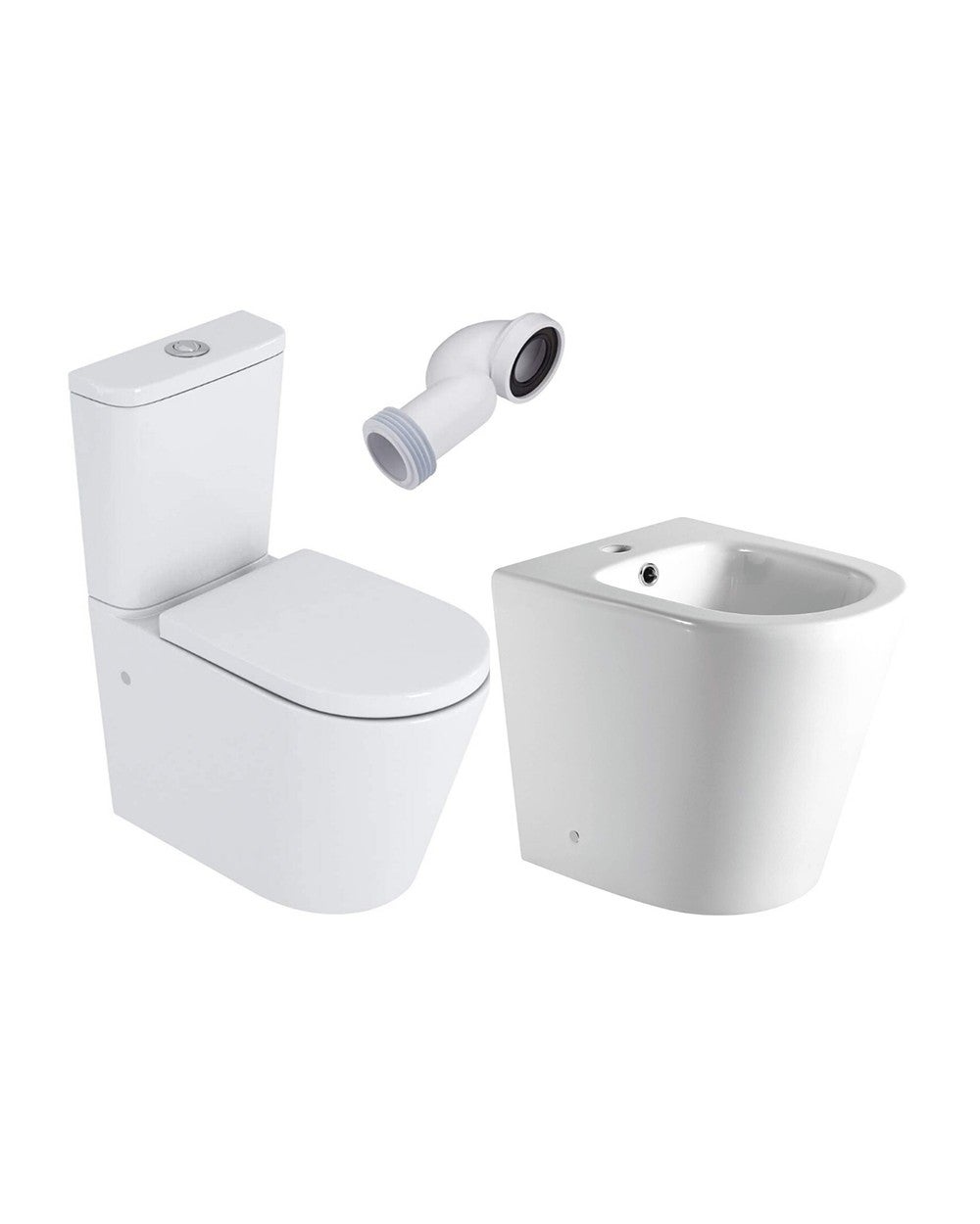 Combo Inodoro Completo Redondo de Fondo Reducido con Cisterna y Bidet a ...