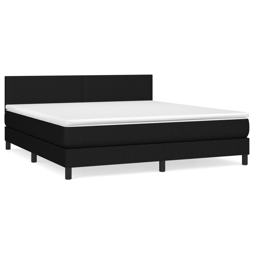 Lit Double | Lit Adulte | Lit à sommier tapissier avec matelas Noir ...