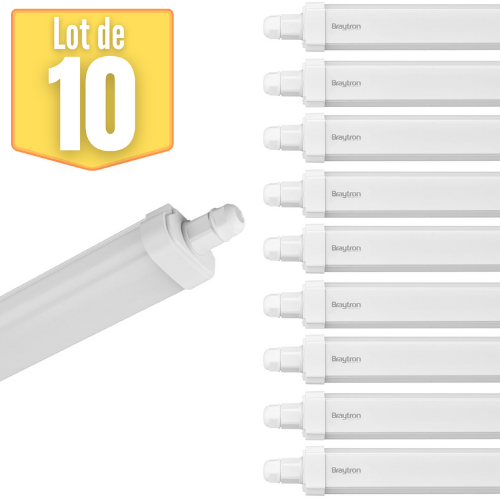 Lot de 10 réglettes LED étanches 45W 4000K IP65 | Leroy Merlin
