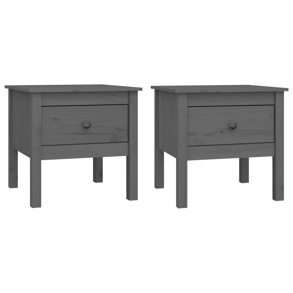 Lot de 2 Tables d'appoint | Bout de canapé | Table Basse Gris 50x50x49 ...