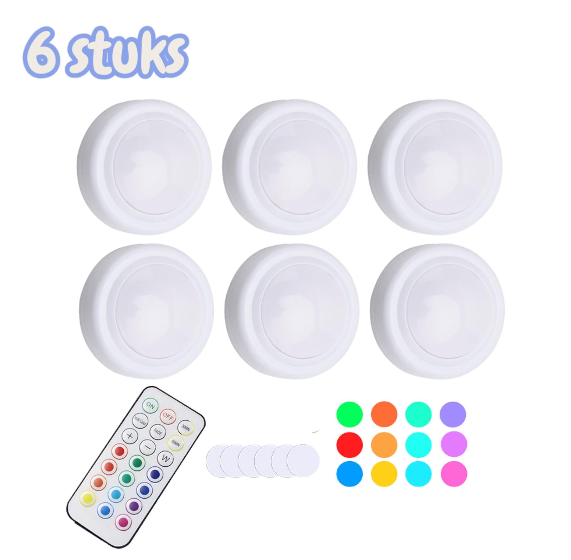 Juego de 6 luces nocturnas LED con mando a distancia, temporizador y ...