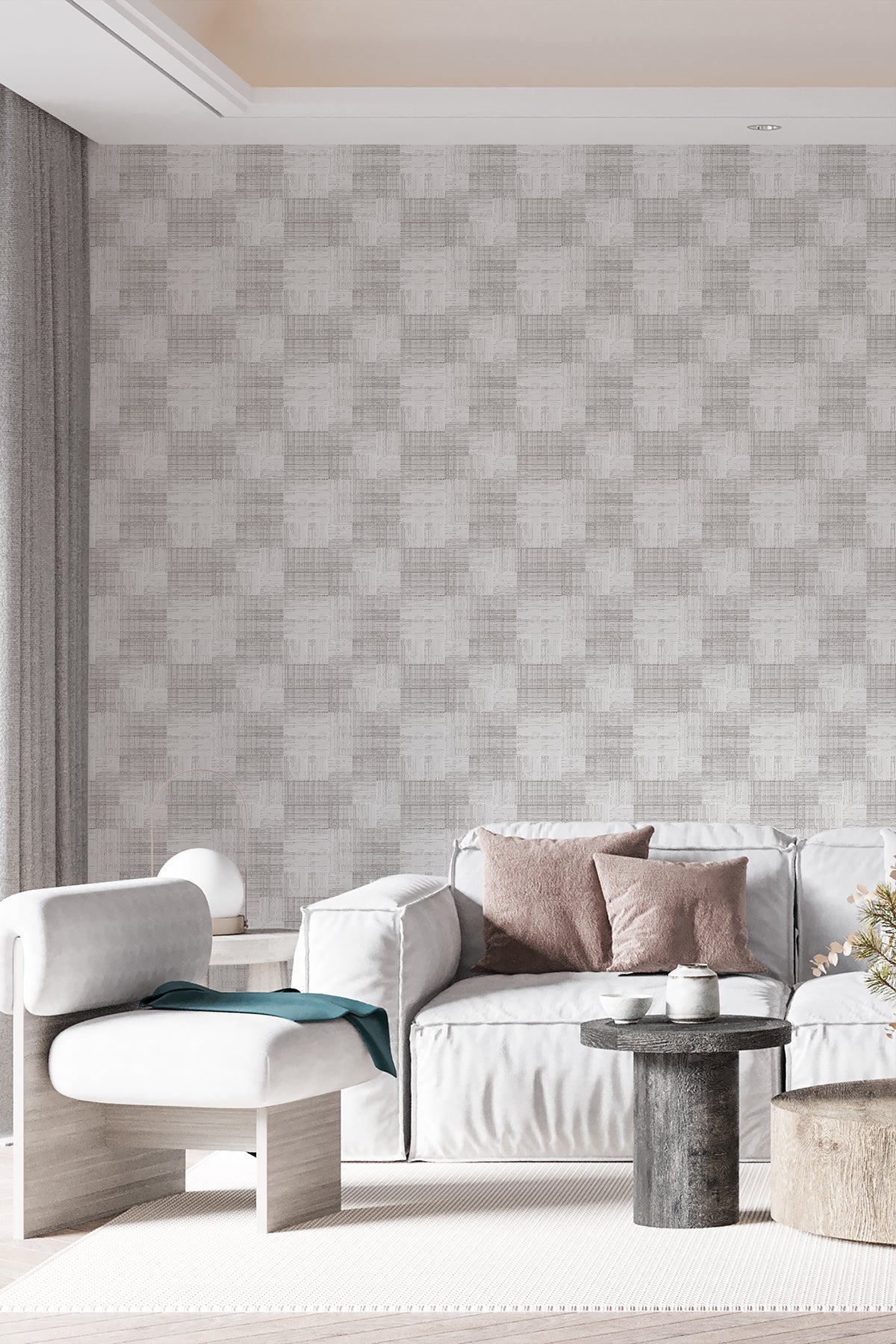 Papel pintado Checks - 1 rollo 55 x 250 cm | Leroy Merlin