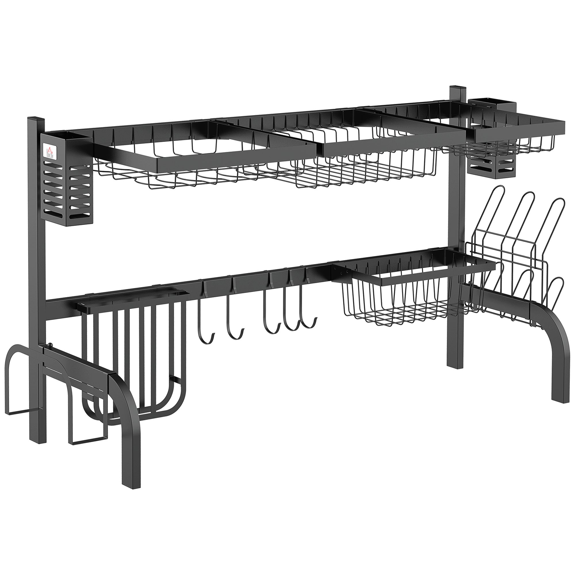 Escurridor de Platos HOMCOM Acero Negro 100x30x52,5 cm | Leroy Merlin