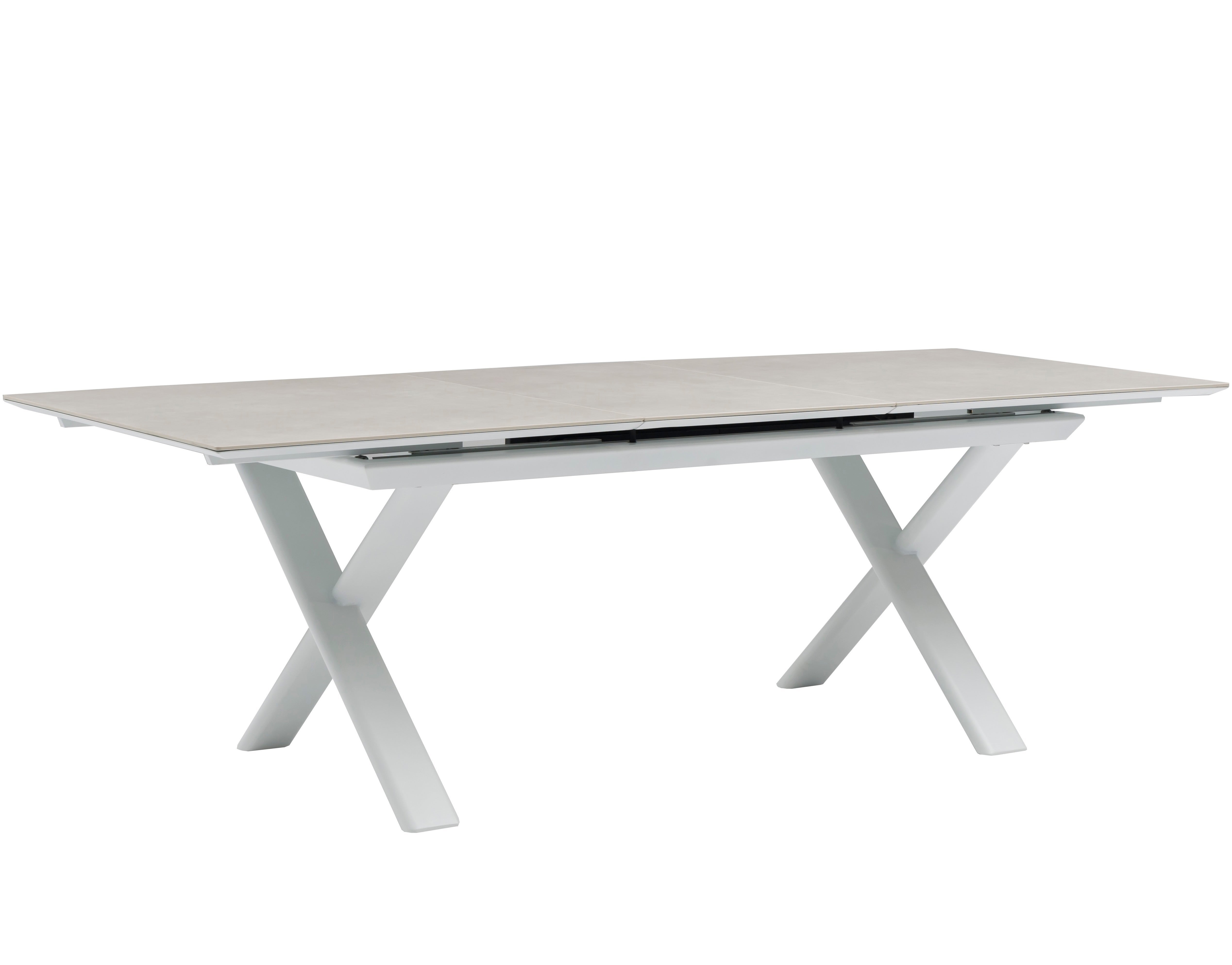 Mesa extensible Carson 100x180/240 cm aluminio blanco top mesa ...