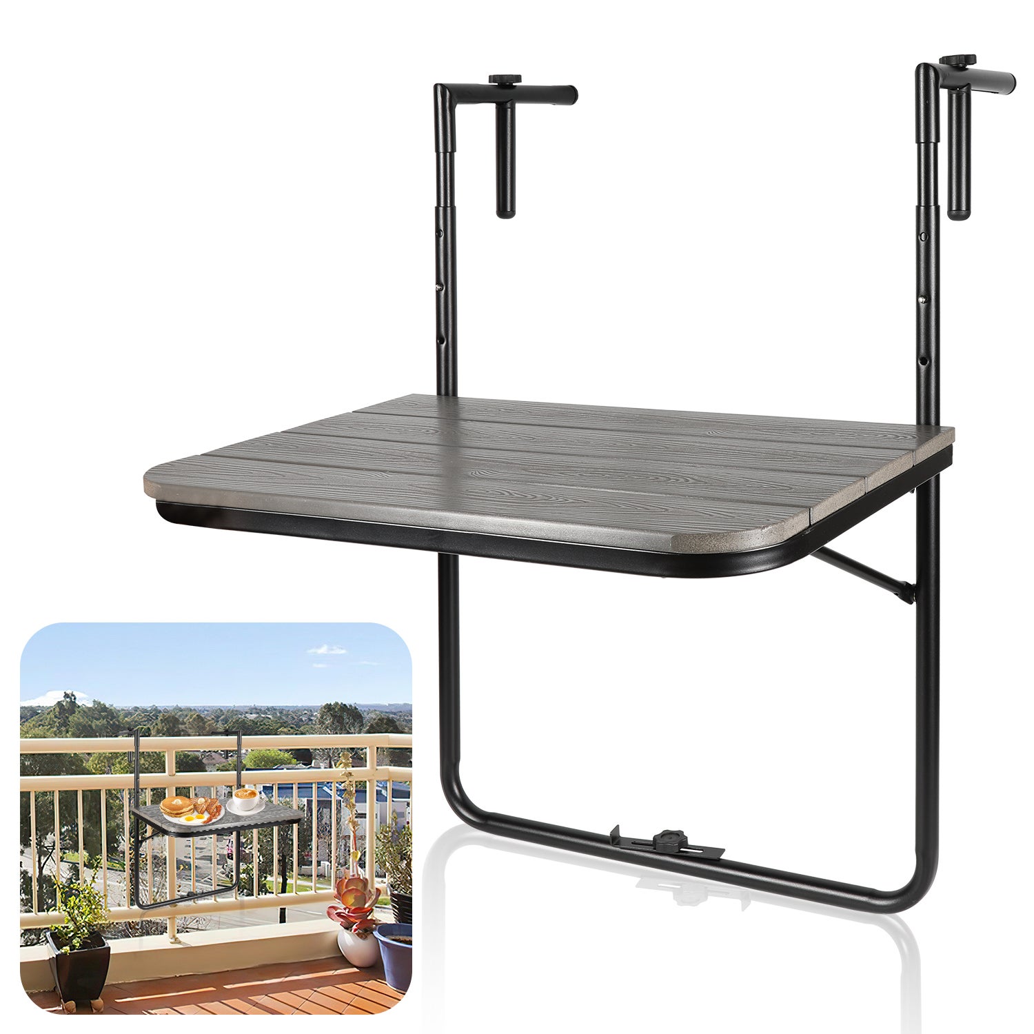Table de balcon suspendue - Table pliante Semi-circulair pour balcon ...