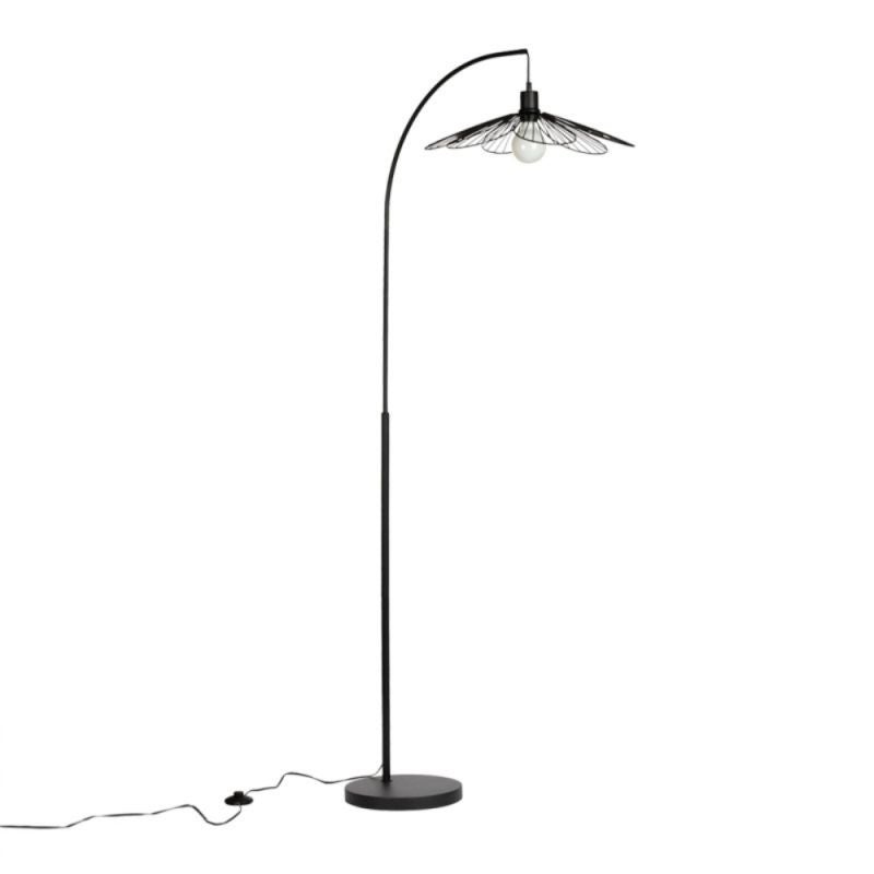 Mathias - Lampadaire FLORA en métal Noir, compatible culot E27, 25W ...