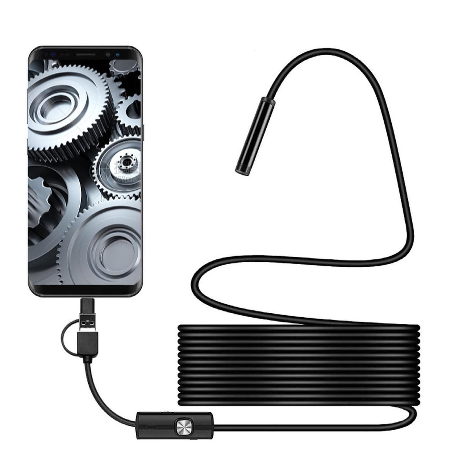 Camera USB 640P Caméra Endoscopique, 3 en 1 Endoscope Étanche 7mm ...