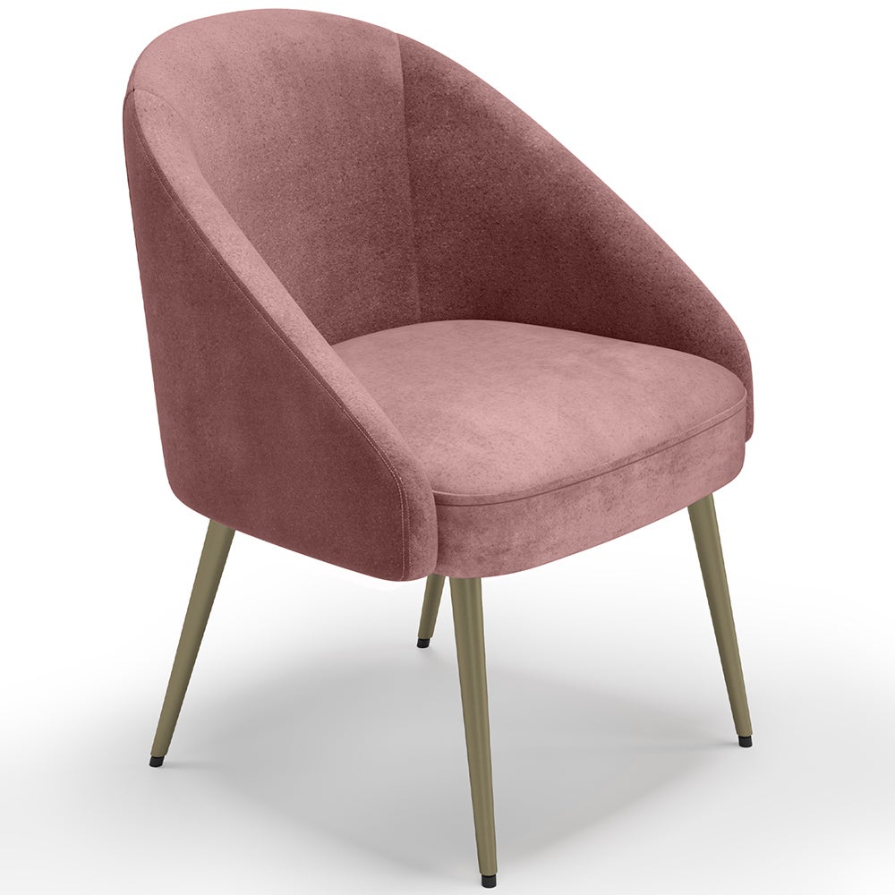 Fauteuil design - Revêtu de velours - Pied dorée - Cenai Rose | Leroy ...