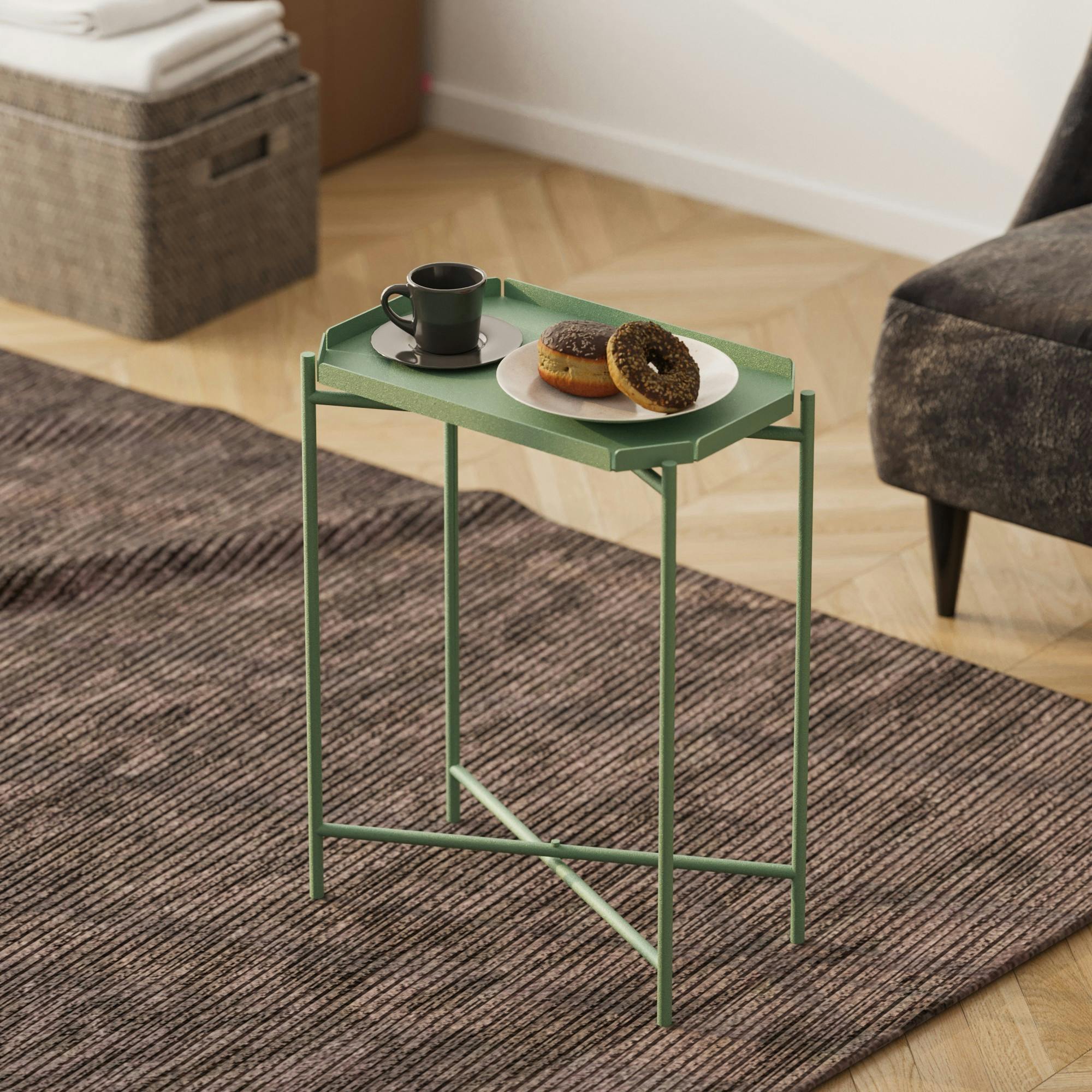 Petite table d’appoint verte, plateau rectangulaire SFAX | Leroy Merlin