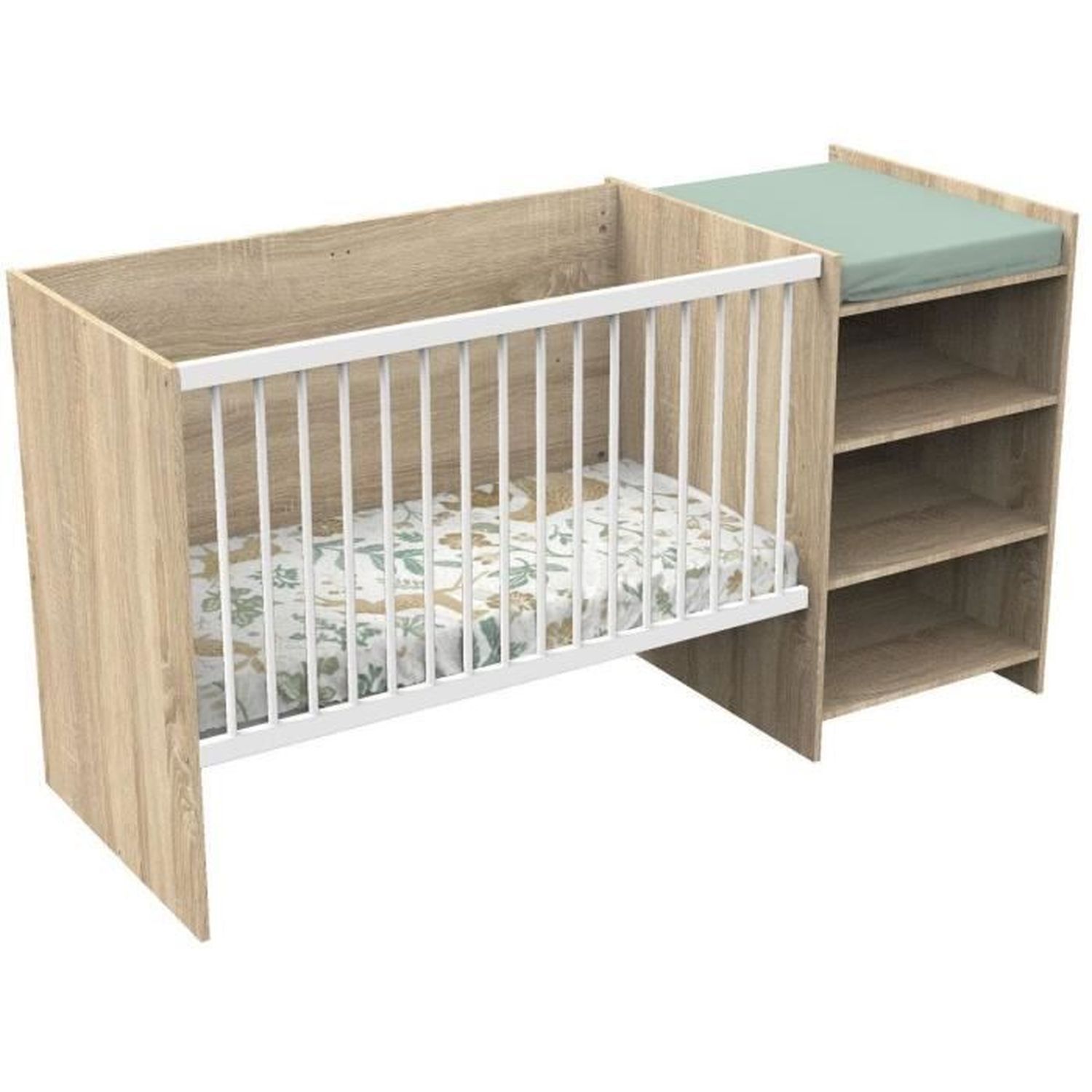 Lit bébé combiné - 120 x 60 cm - Evolutif en 90 x 190 cm - Baby Price ...