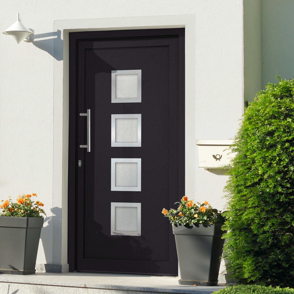 Porte d'entrée Anthracite 98x190 cm | Leroy Merlin