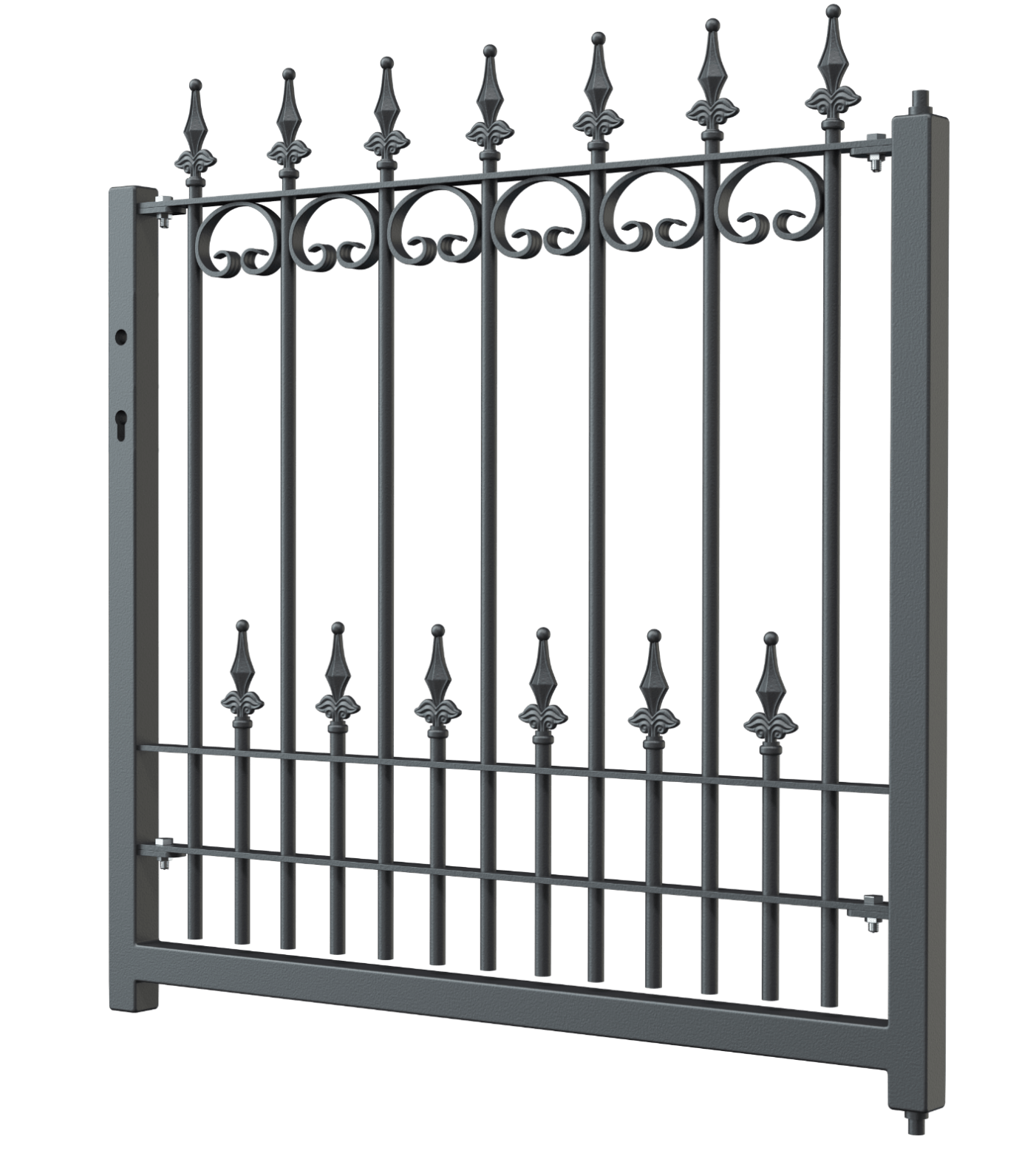 ELEO Portillon de jardin en métal Lucca, portail de cour thermolaquage ...