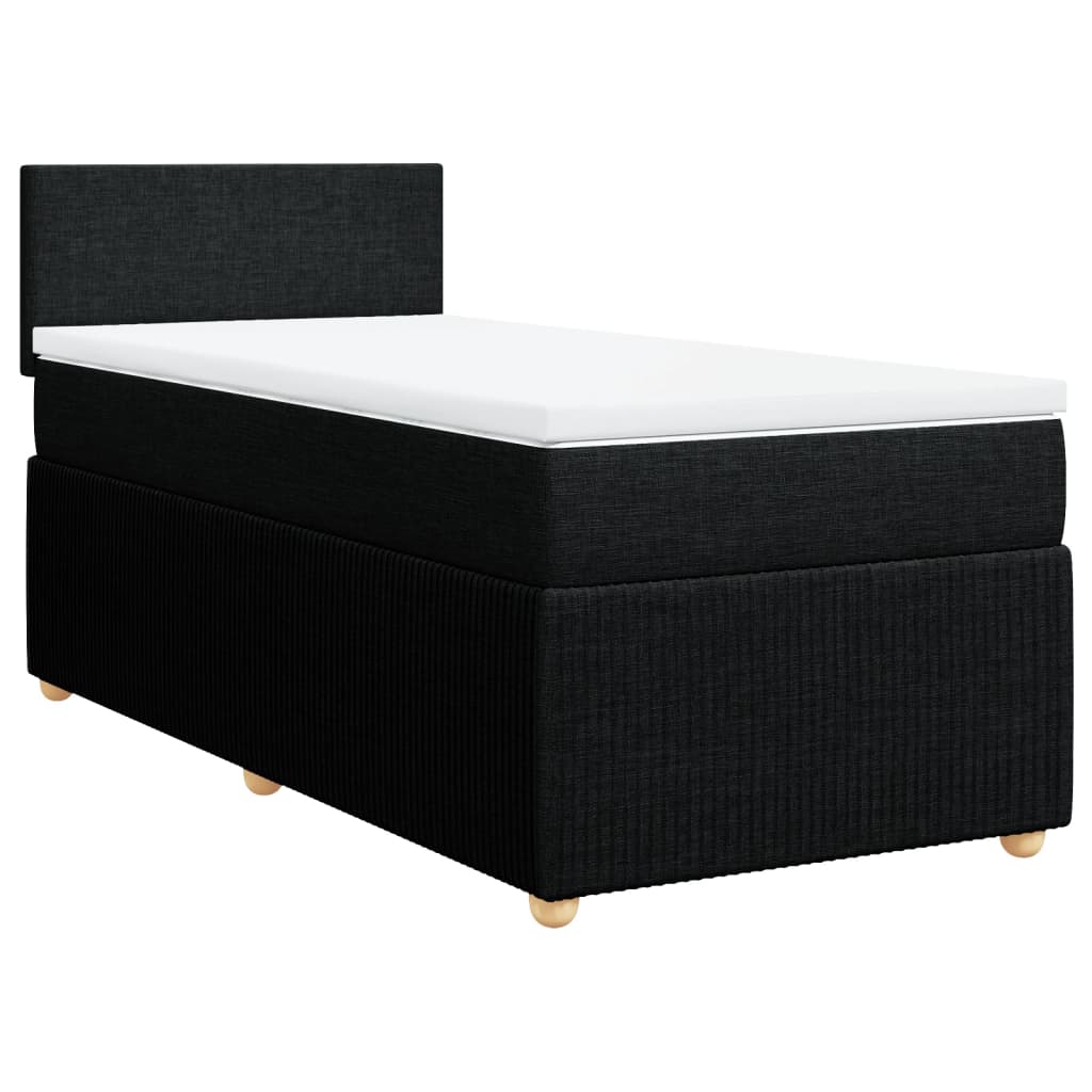 Cama box spring con colchón tela negro 90x200 cm | Leroy Merlin