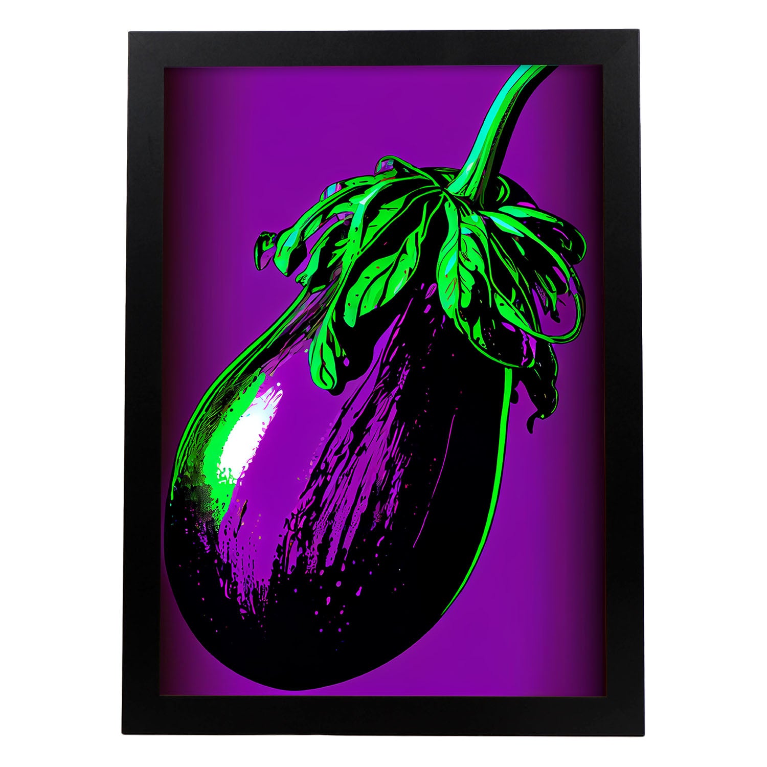 Aubergine Affiche Colorée De Légumes Et De Fruits Illustration Mur Pop ...