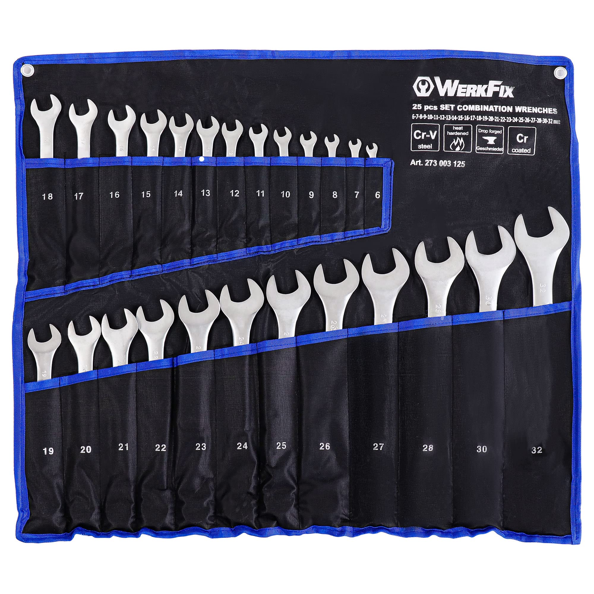 WERKFIX Set 25 Chiavi Inglesi Combinate 6-32 mm. Chiavi a Forchetta ...