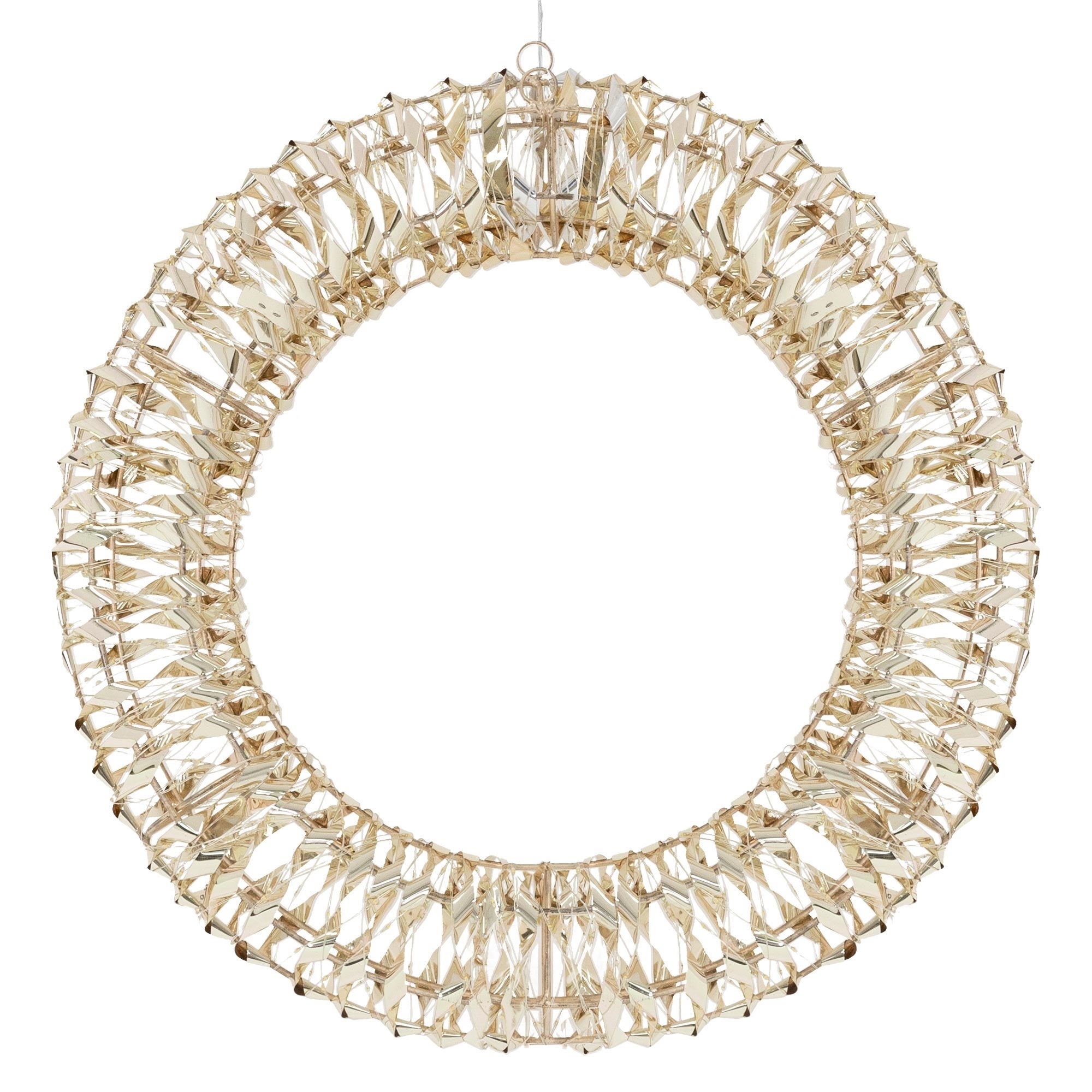 ECD Germany Couronne de Noël LED Ø58cm avec 960 Micro LED Blanc Chaud & Minuterie, IP44 Étanche ...