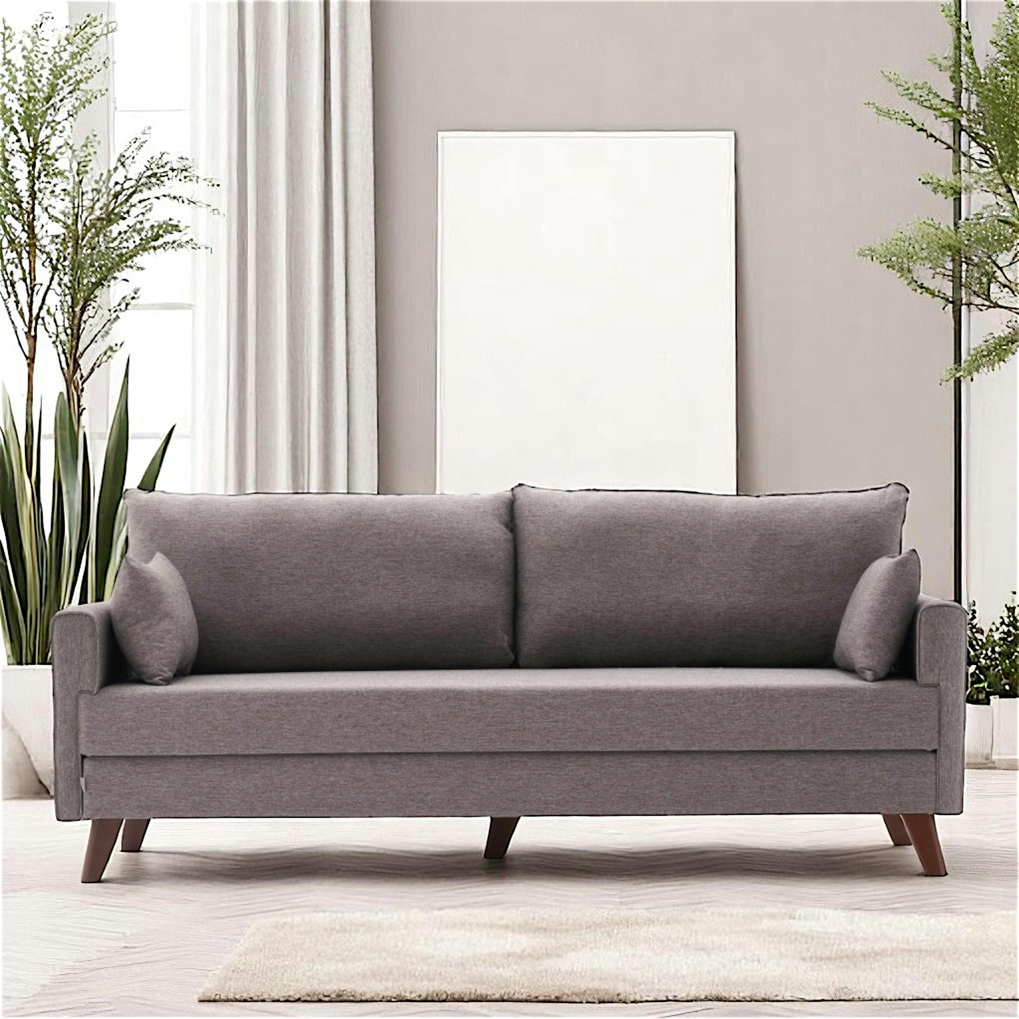 Canapé-lit taupe - dos droit SPLIT | Leroy Merlin