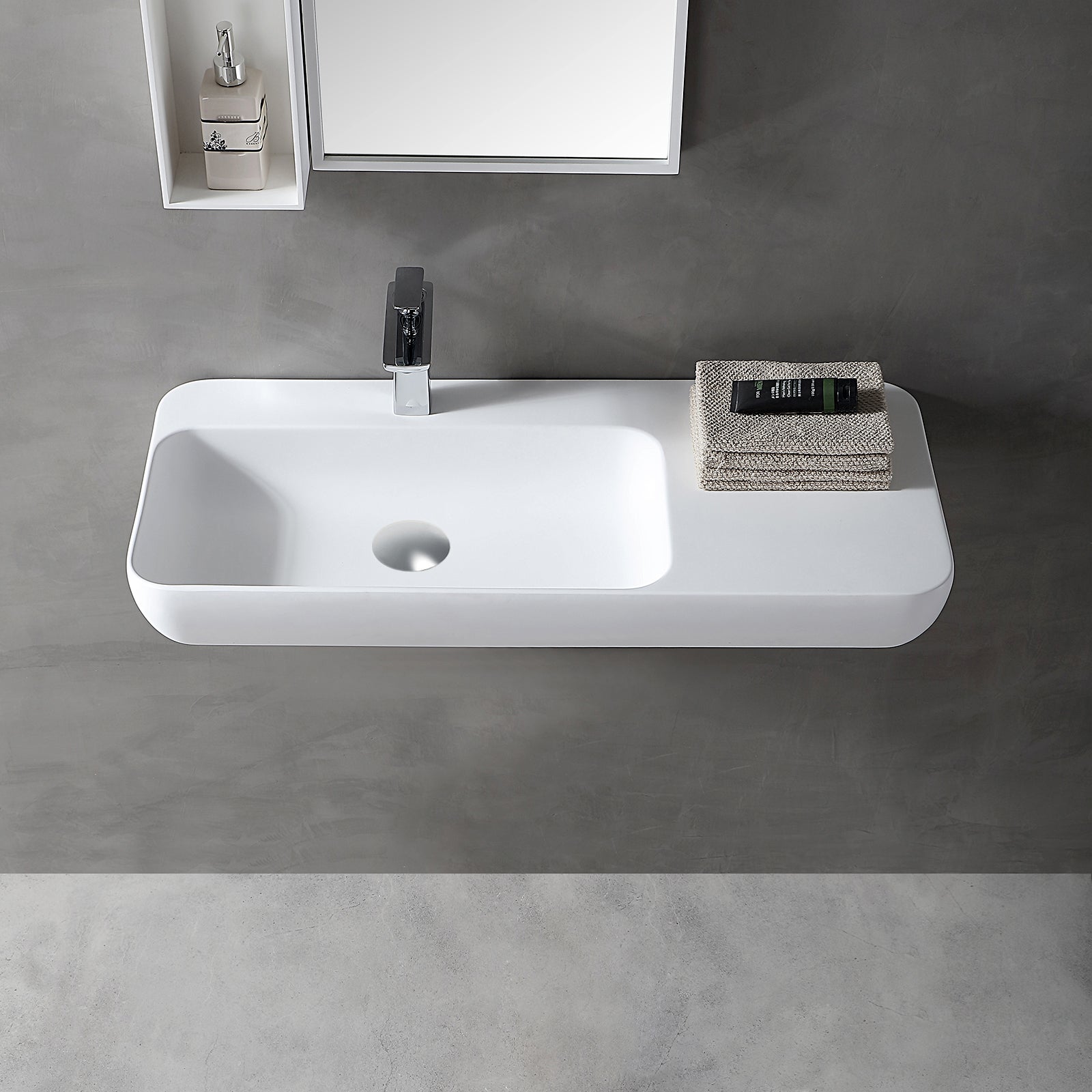 BERNSTEIN - Vasque moderne 90x40x12cm Lavabo en fonte, Lave main ...