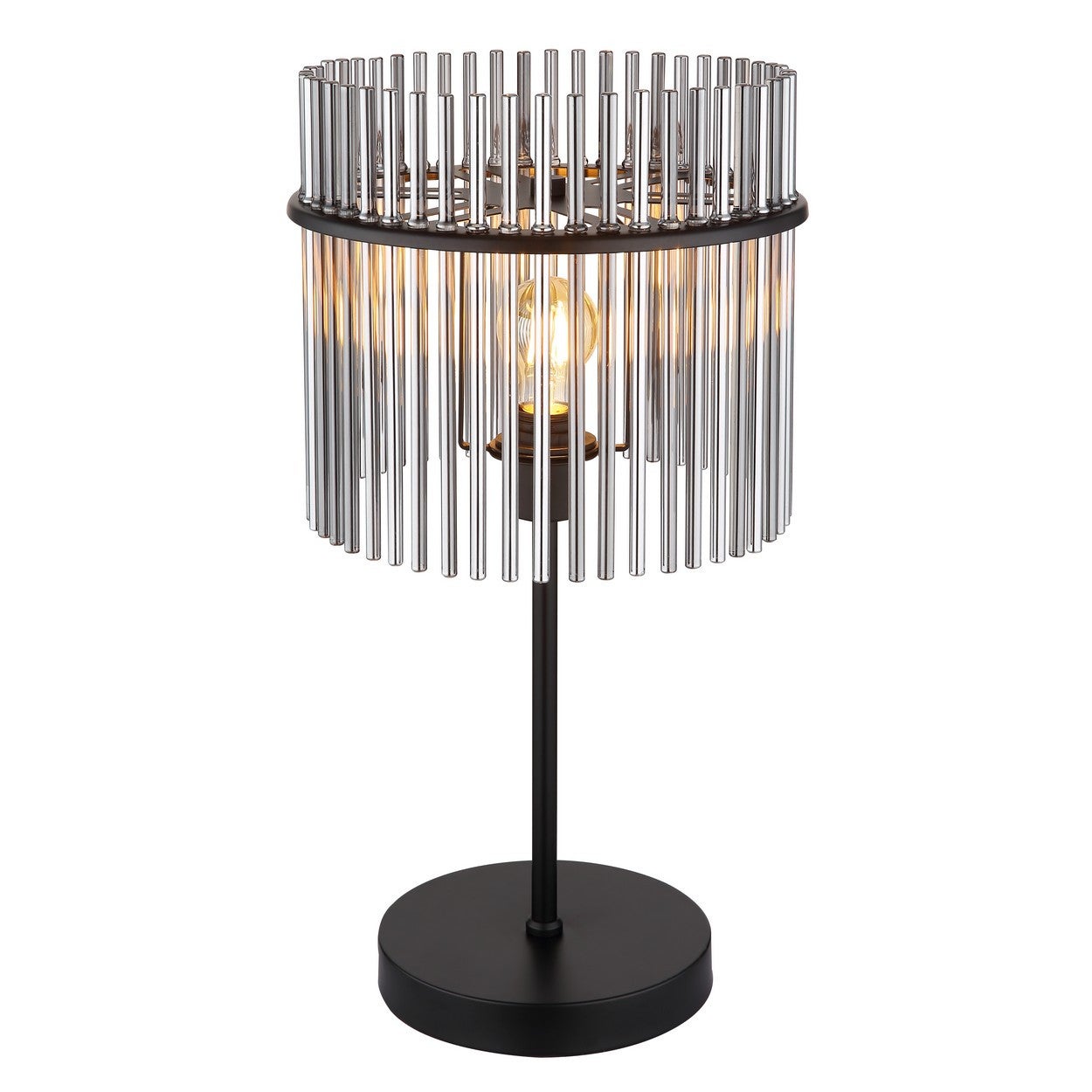 Globo Gorley Lampe de table en verre, abat-jour en verre fumé noir mat ...