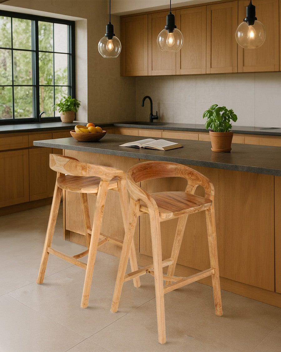 Carisma - Tabouret de bar en teck massif, hauteur : 65 ou 72 cm | Leroy ...