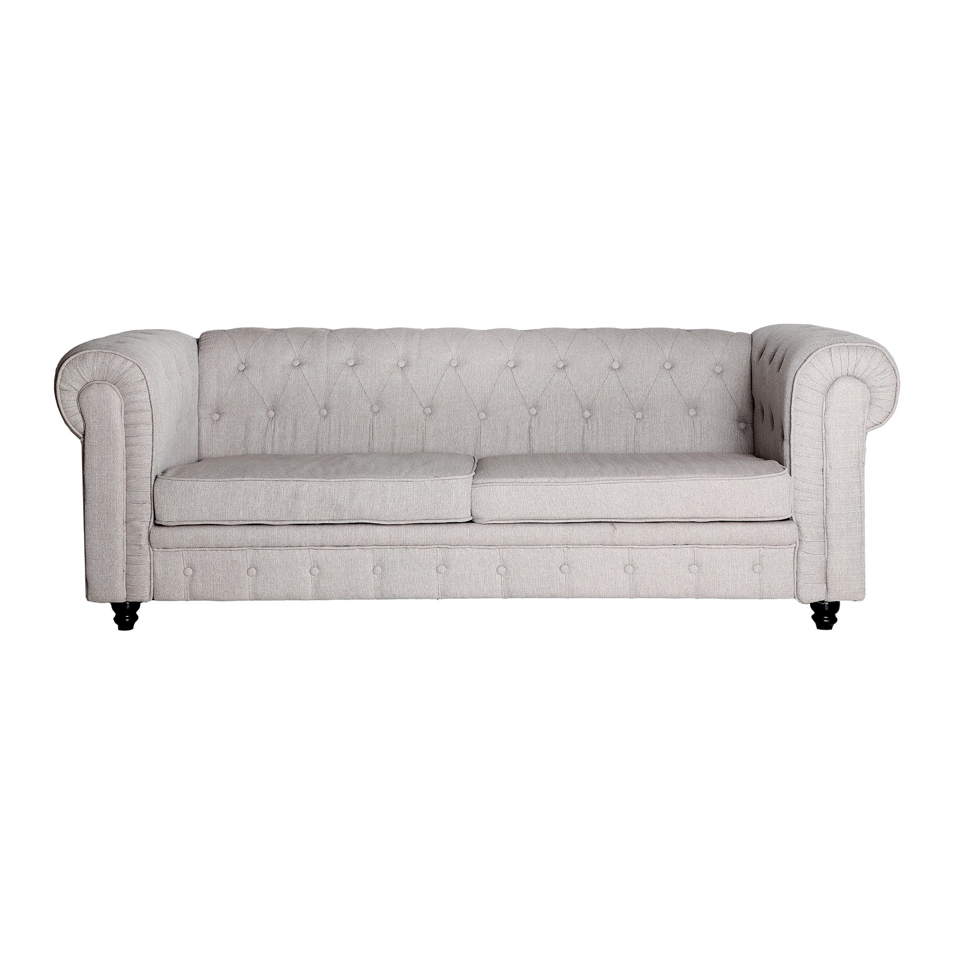 Sofa en lin blanc cassé 210x81x76 cm | Leroy Merlin