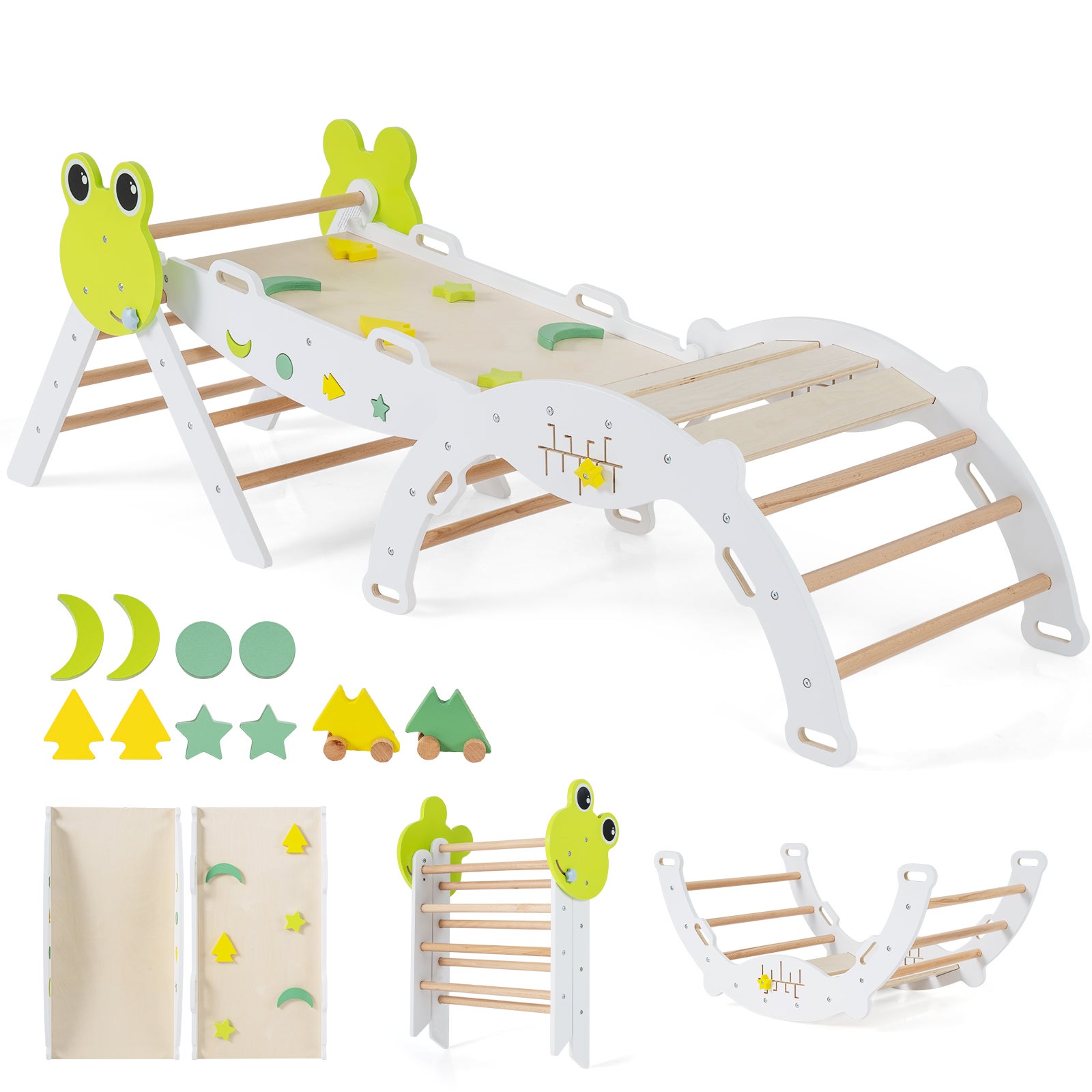 7 en 1 Triangle d'escalade Enfant Pliable sur Thème Grenouille avec ...