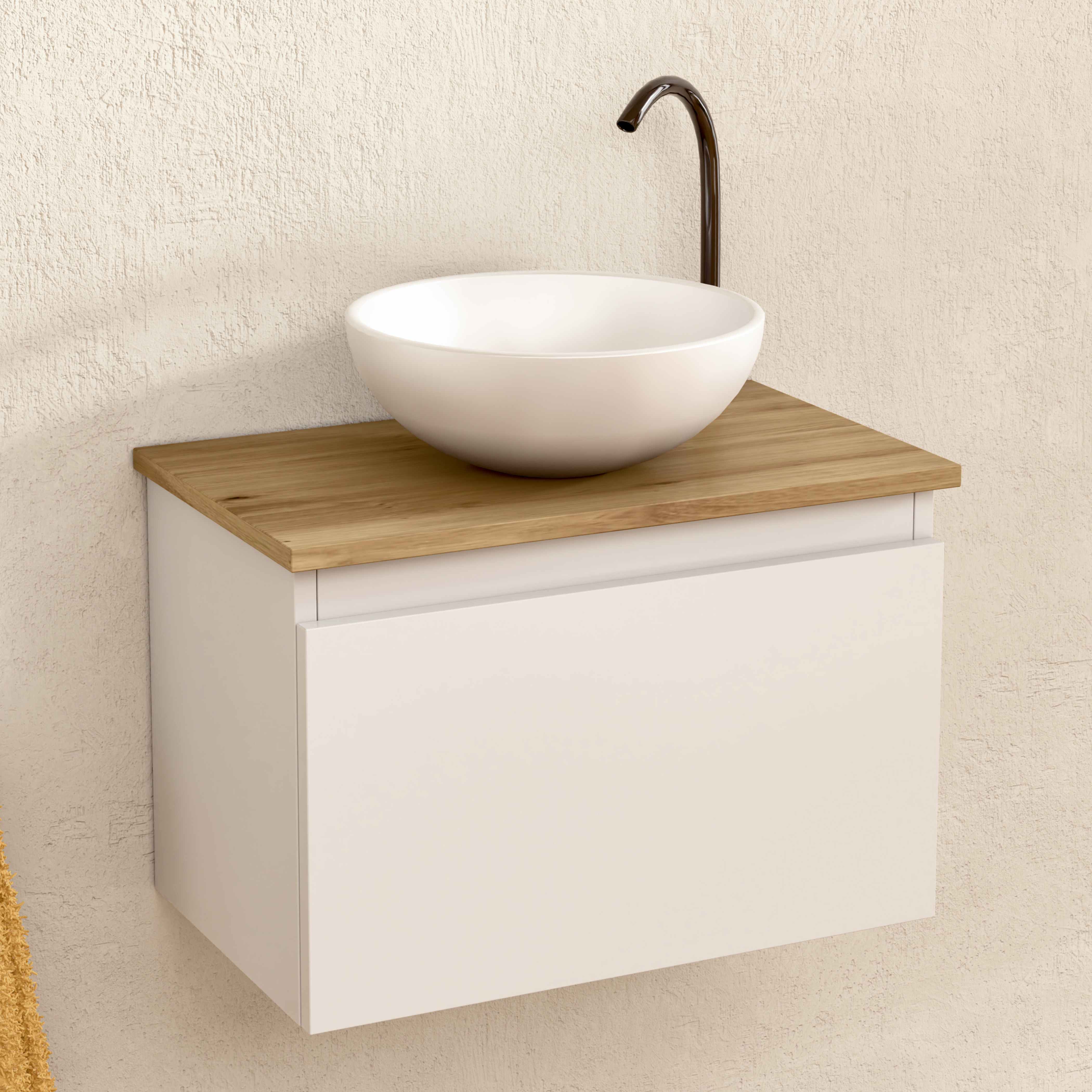 BELLOBATH - Meuble de salle de bain suspendu avec lavabo en céramique ...